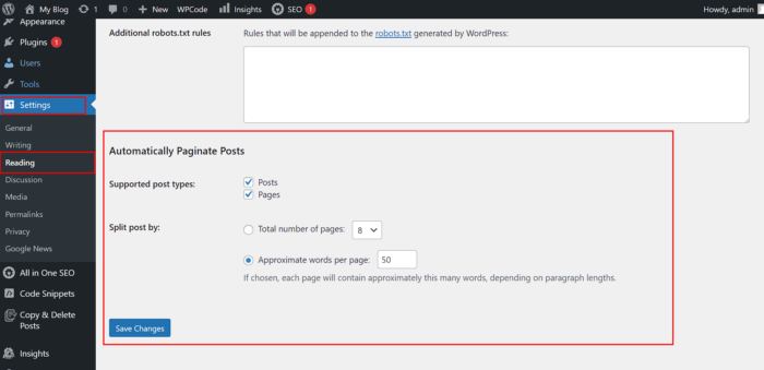 วิธีการแบ่ง Post WordPress ออกเป็นหลาย ๆ หน้า - WPThaiuser by Ruk-Com