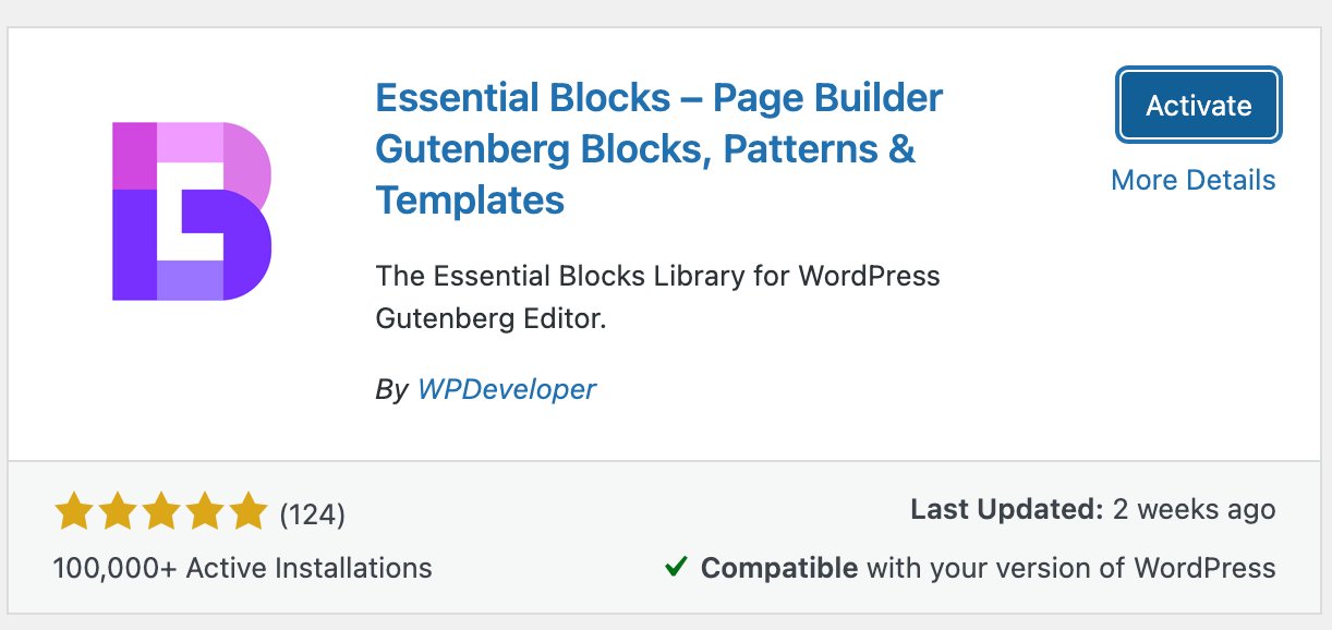 เพิ่มพลังให้ Gutenberg ด้วยปลั๊กอิน Essential Blocks - WPThaiuser by Ruk-Com
