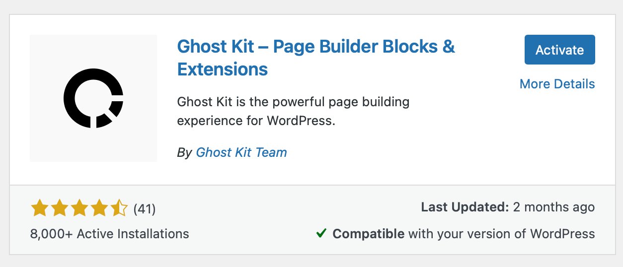 Ghost Kit ปลั๊กอิน Gutenberg Blocks จาก Ghost Kit Team - WPThaiuser by ...
