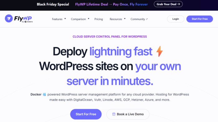 FlyWP แพลตฟอร์มจัดการ WordPress Server สุดเด็ด - WPThaiuser by Ruk-Com
